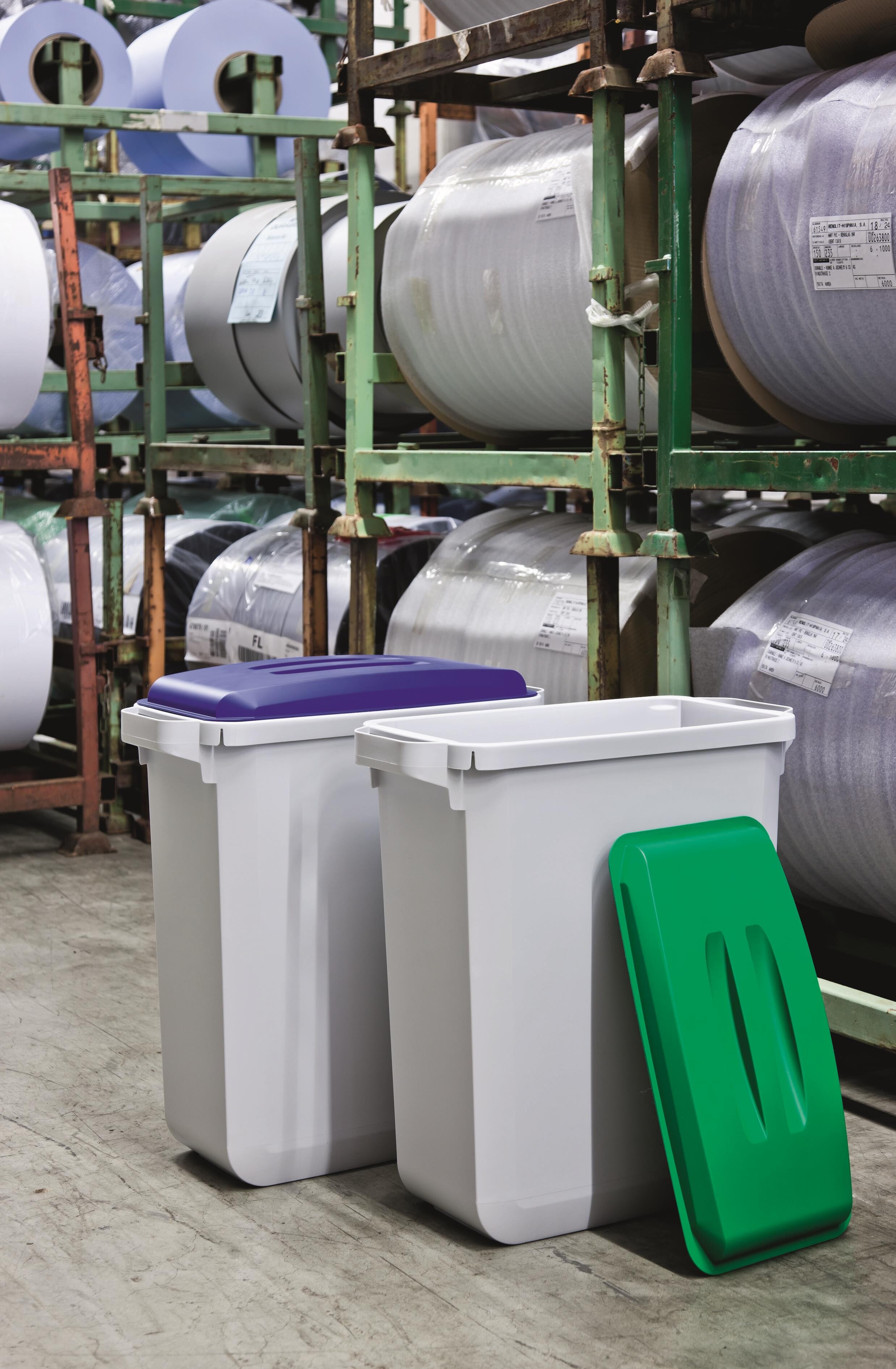 Skraldespand Durabin 60 Blå 60 liter - Firkantet spand - Køb billigt på ...