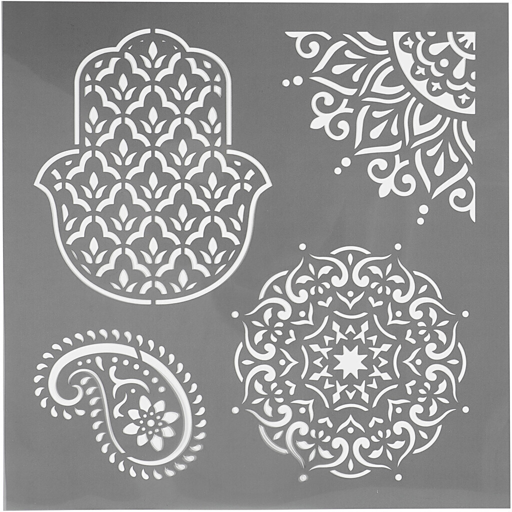 Stencil størrelse 30,5 x 30,5 cm tykkelse 0,31 mm | etniske motiver ...
