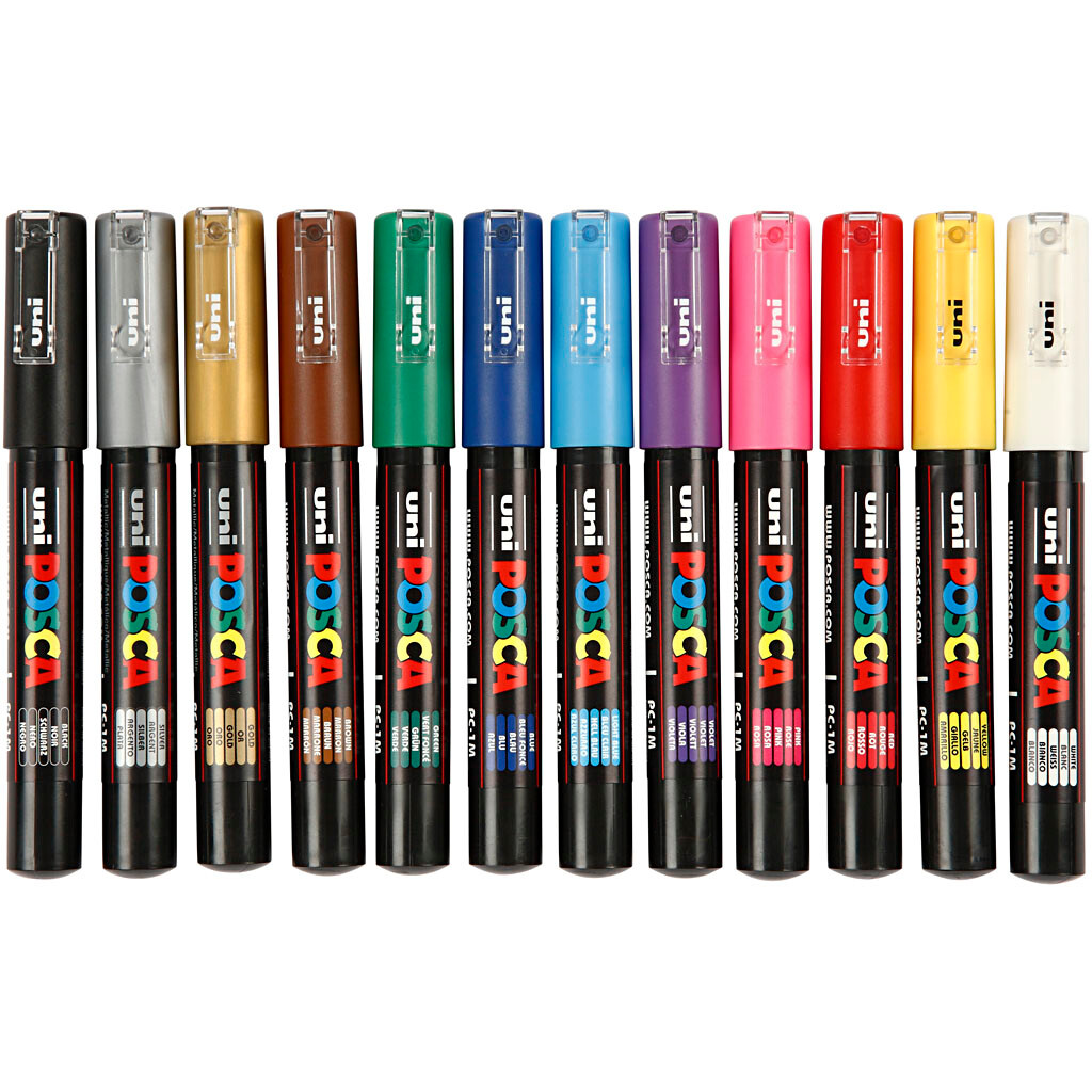 POSCA tusser sæt med 12 tuscher 0,7 mm i forskellige farver - Køb ...