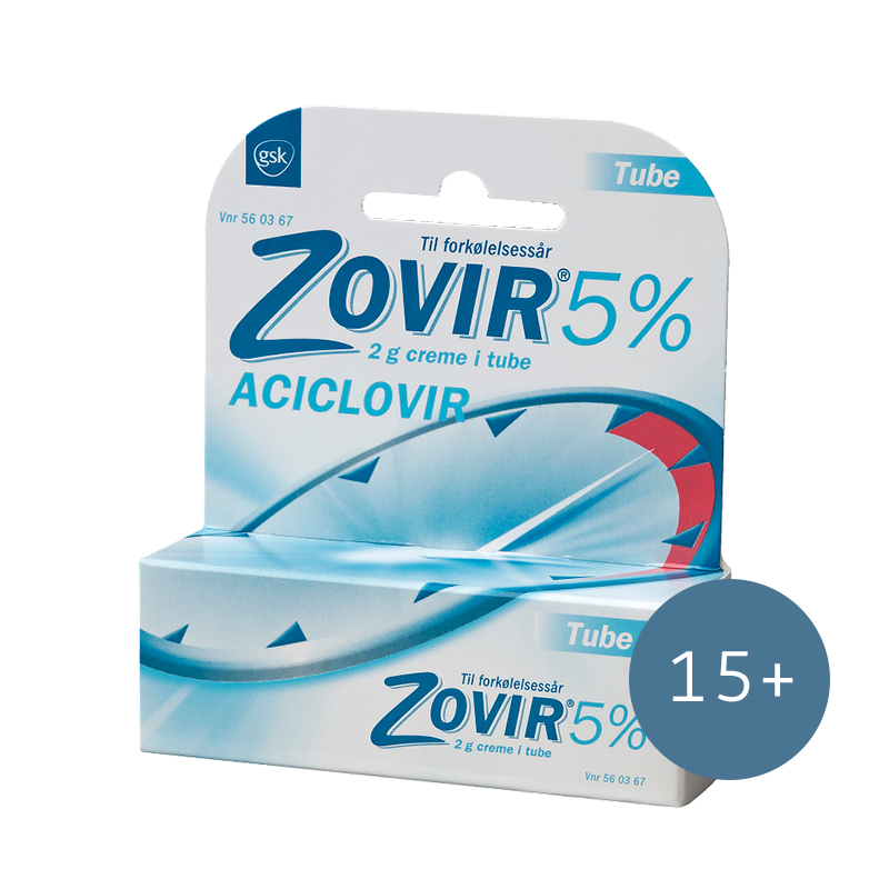 Zovir creme 5%, 2g mod forkølelsessår på læberne | Køb på mitliv.dk