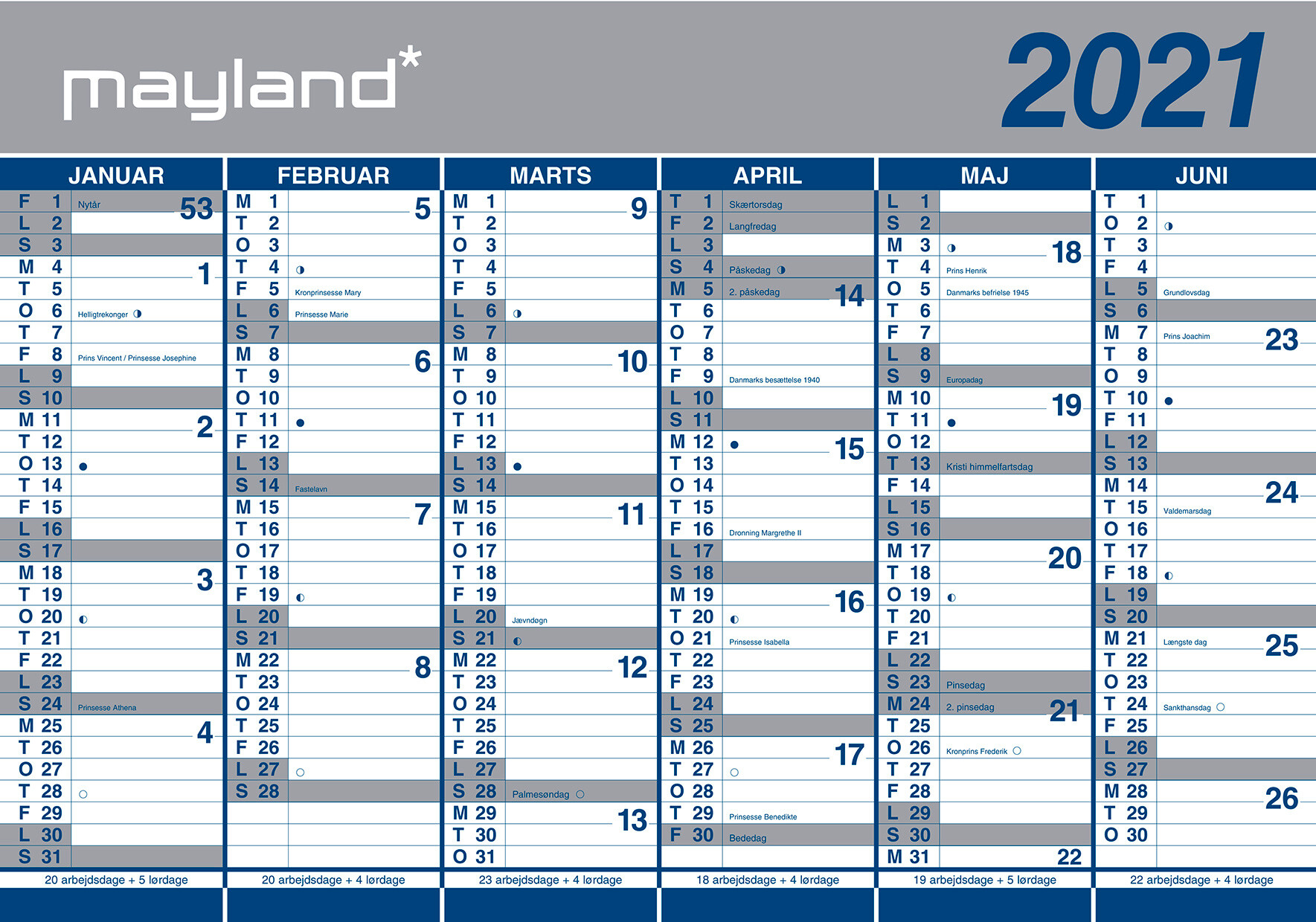 Mayland Kalender 2021 | Køb billig Kalender fra Mayland