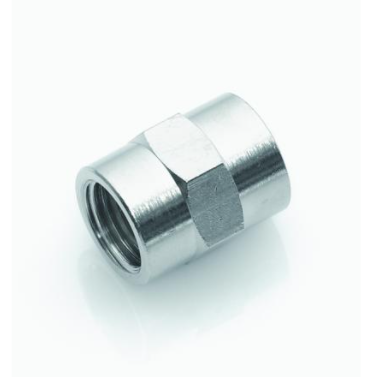 Muffe fra Flowconcept 1/4" indvendig gevind x 1/4" indvendig gevind