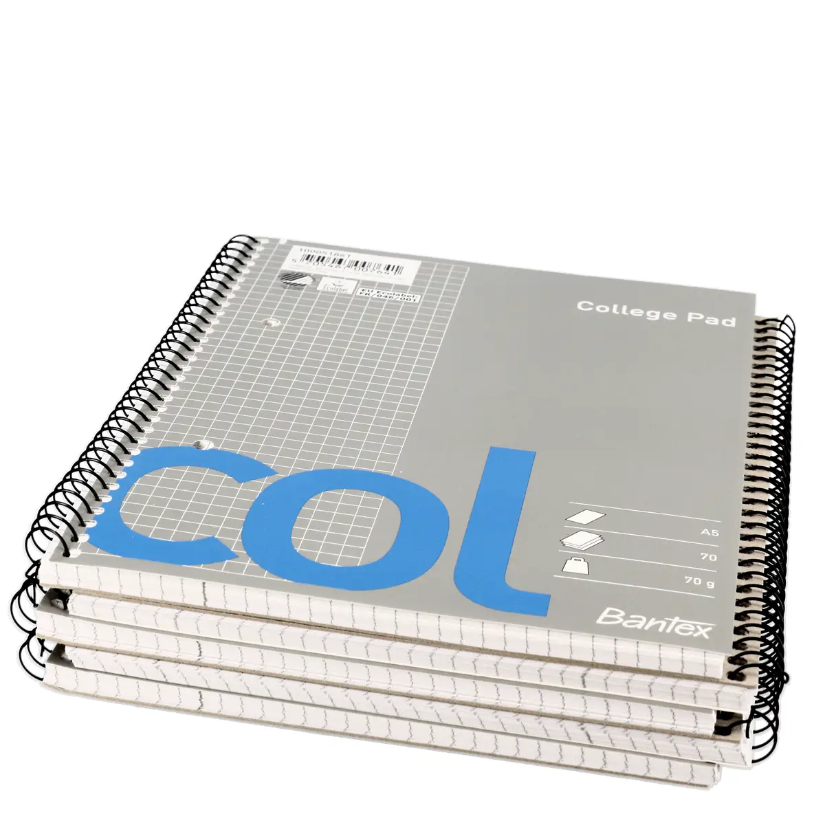 Notesblok - Bantex Col A5 - Kvadreret - 2H - 70 ark - 70 g - Køb ...