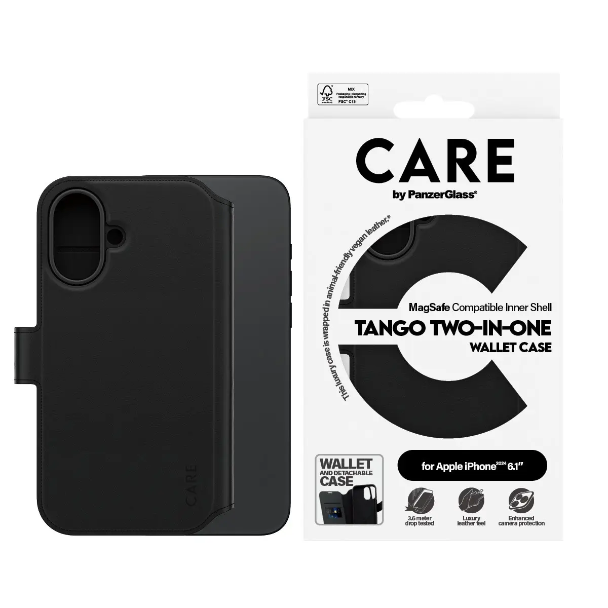 Care by PanzerGlass CARE iPhone 16 Case Tango Two-in-One Wallet Case ...