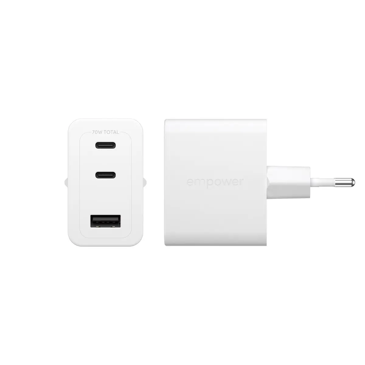 Oplader, Empower by PanzerGlass, Turbo 70W, Multiple Charger, 2x USB-C ...