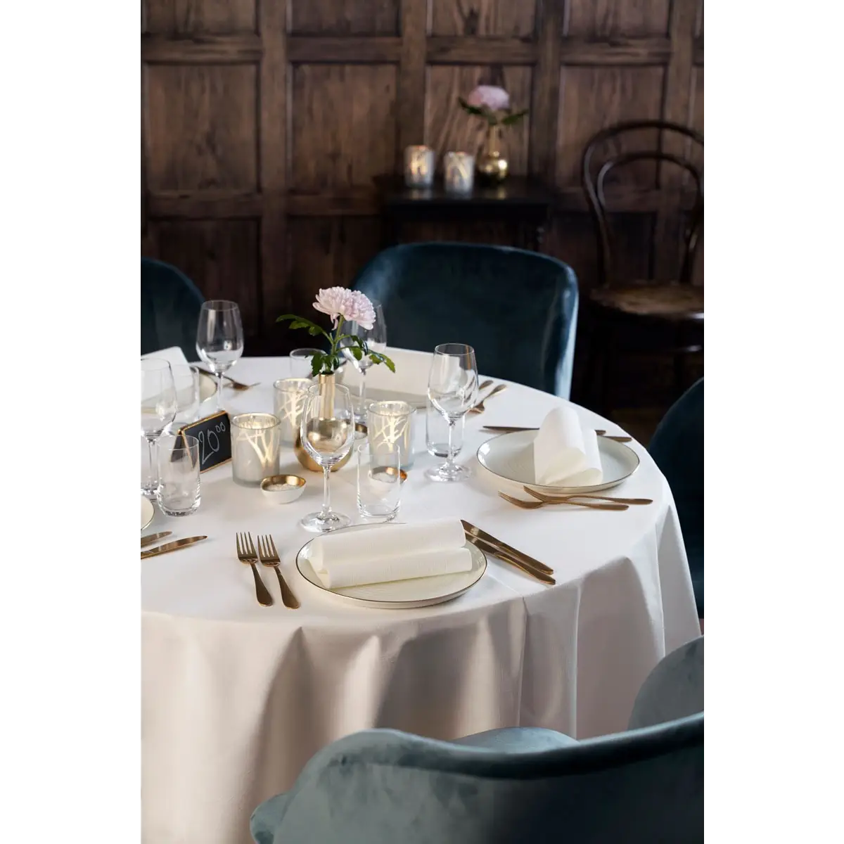 Rund dug hvid Duni Evolin Ø240cm - 10 stk - Køb billigt på Grafical.dk