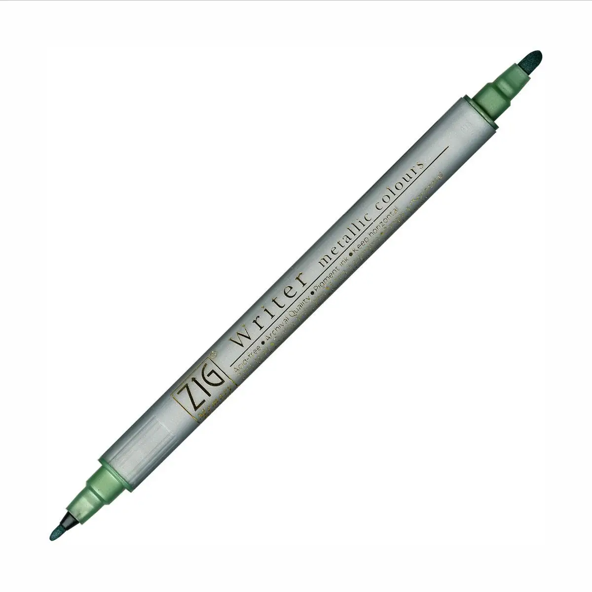 Marker - ZIG Writer Metallic MS-800 Grøn - Dobbeltspids - Vandbaseret ...