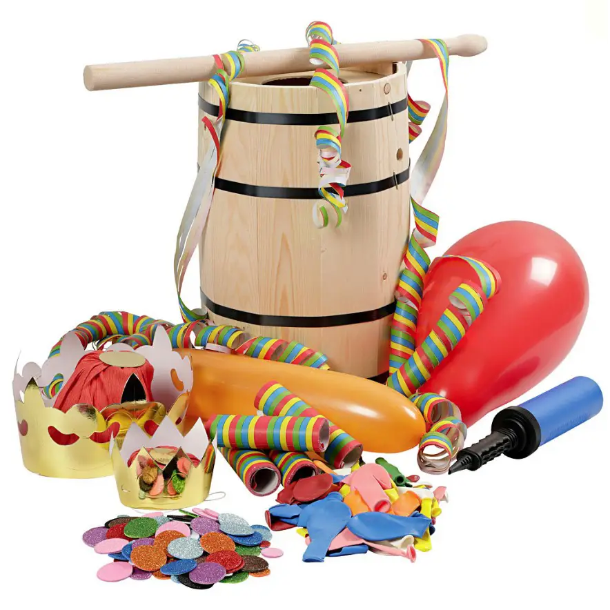 Fastelavnstønde 38 cm fyr med fastelavnskølle og fastelavns pynt - Køb ...