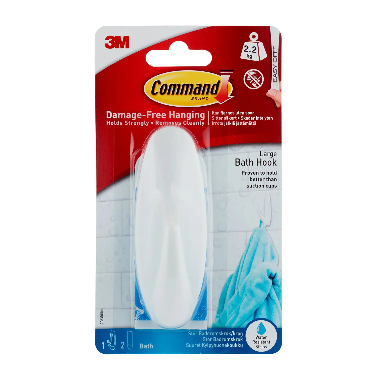 3M Command stor designerkrog til vådrum 17083B - Køb billigt på Grafical.dk