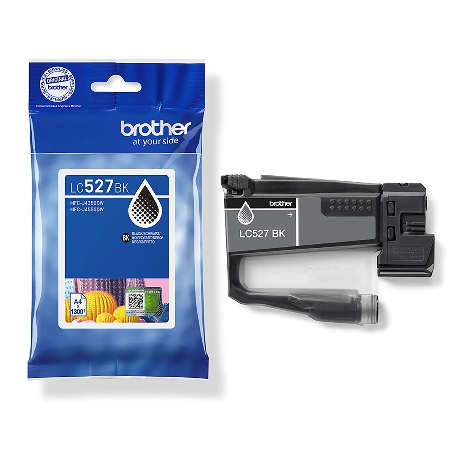 Brother LC527BK, Blækpatron, Sort, 1.300 sider - Til MFC-J4350DW/MFC ...