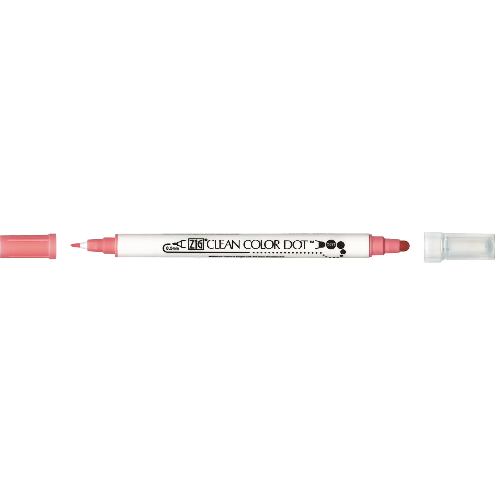 Tuschpen - ZIG Clean Color DOT Pen Salmon - Dobbeltspids - Vandbaseret ...