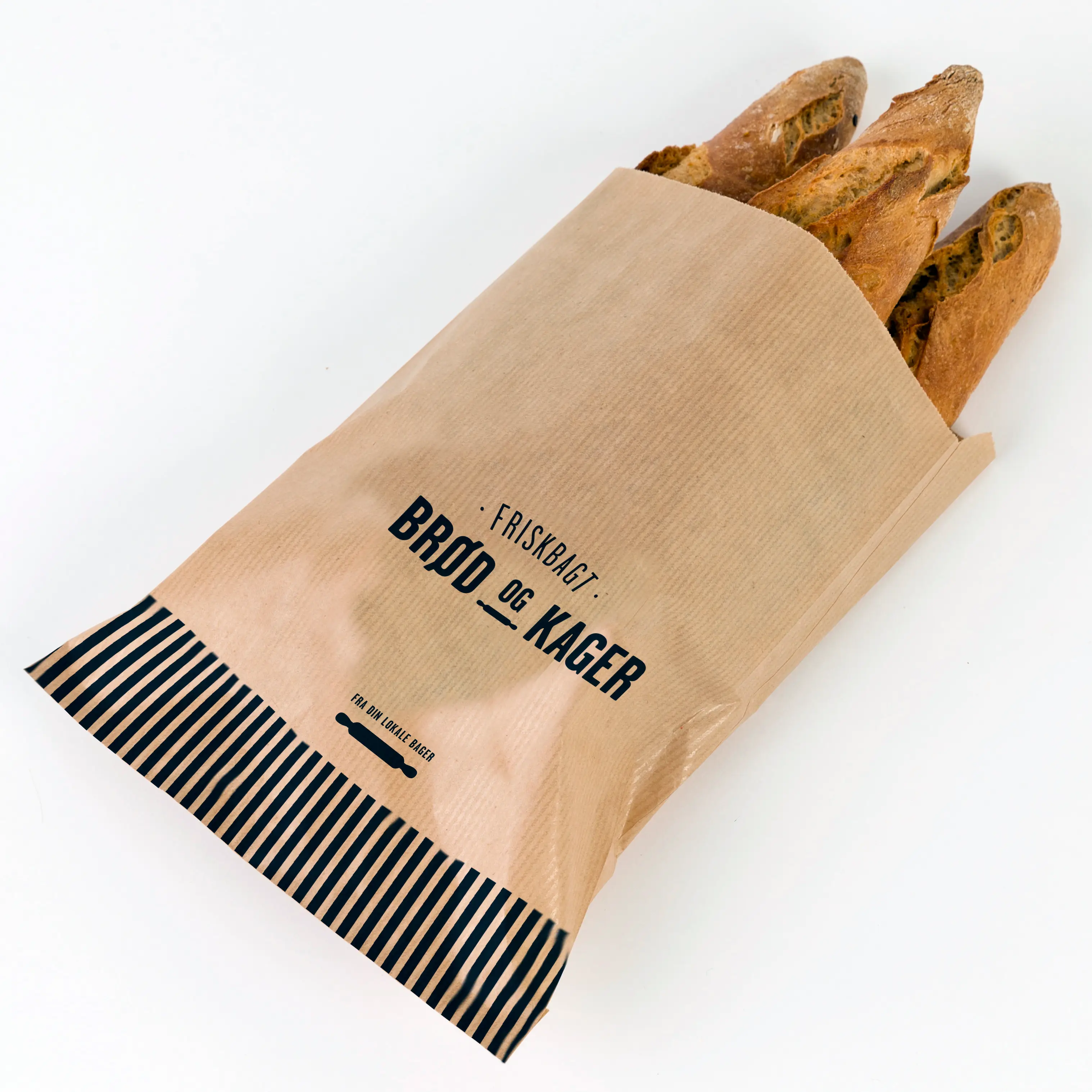 Bagerpose 1,5 kg ribbet brun Friskbagt brød og kager - 1000 stk - Køb ...