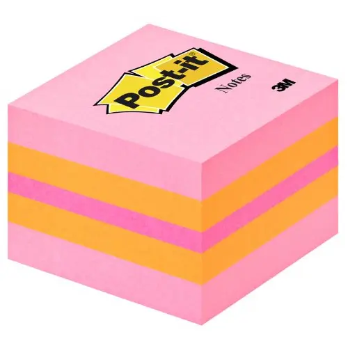 Post-it Notes pink - Mini kubusblok 51 x 51 mm - Køb billigt på Grafical.dk