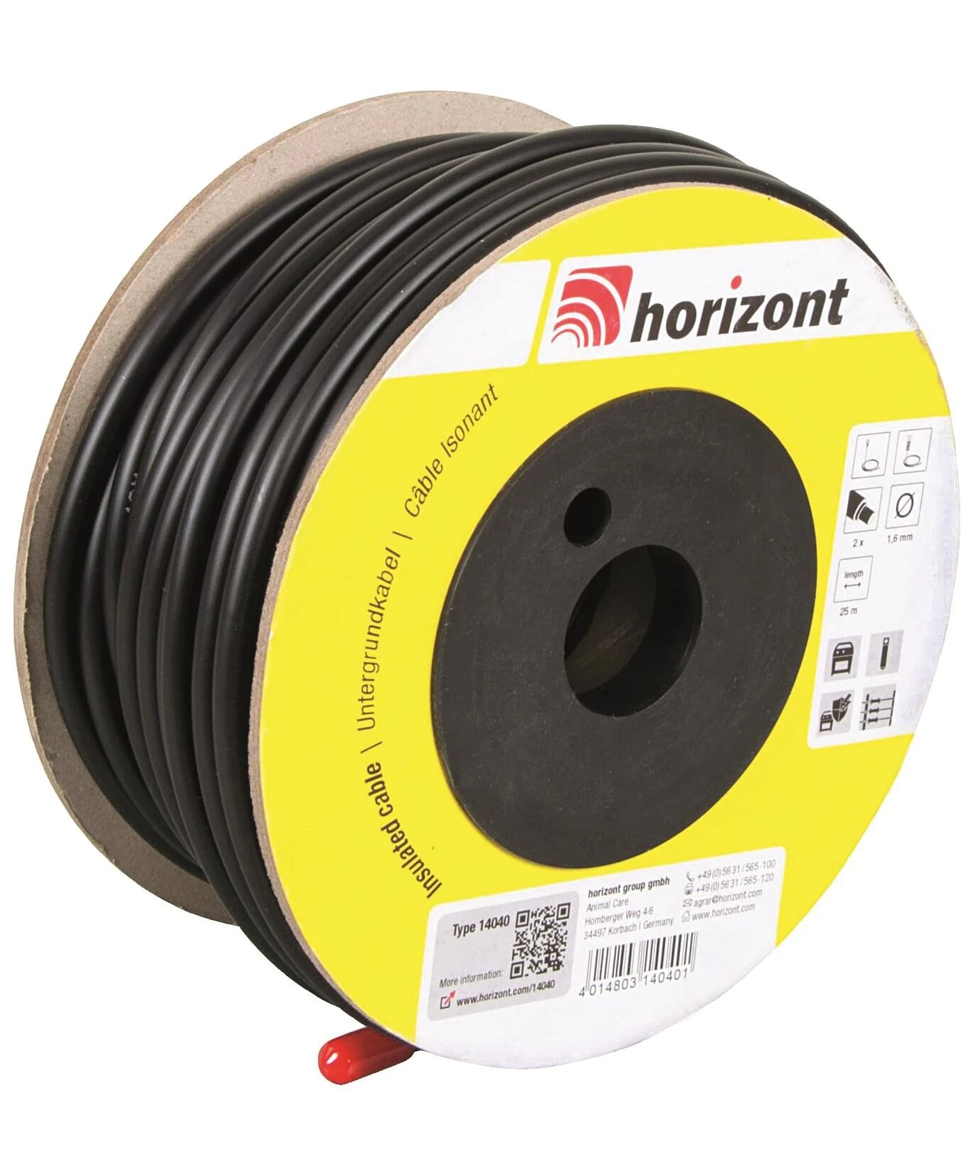 Horizont Jordkabel Isol. 1,6 mm - 25 m