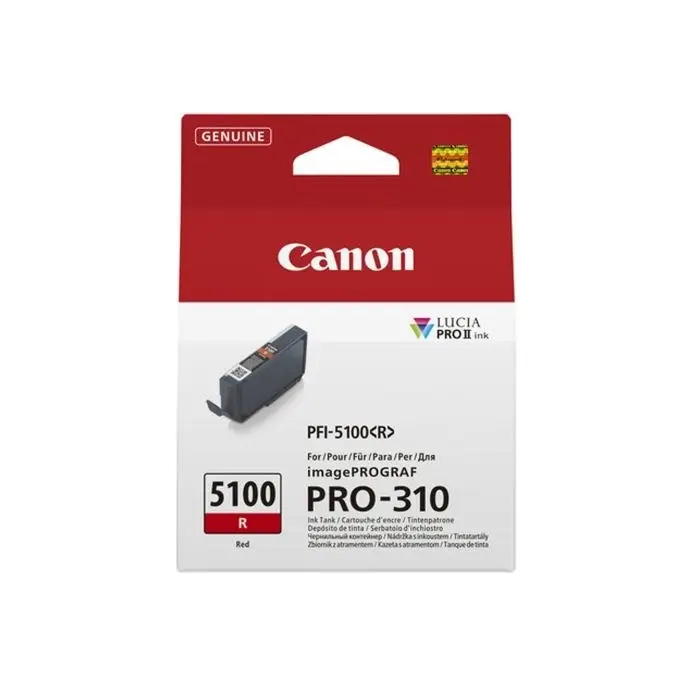 Canon PFI-5100R red ink tank - Køb billigt på Grafical.dk