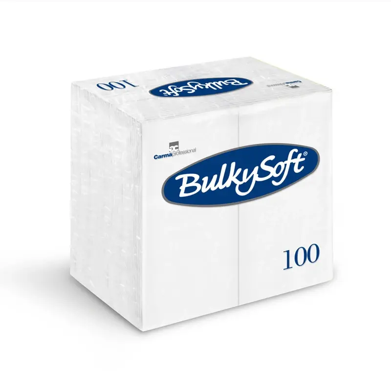 Serviet Bulky Soft 3-lags hvid 1/8 fold 40cm 100stk/pak