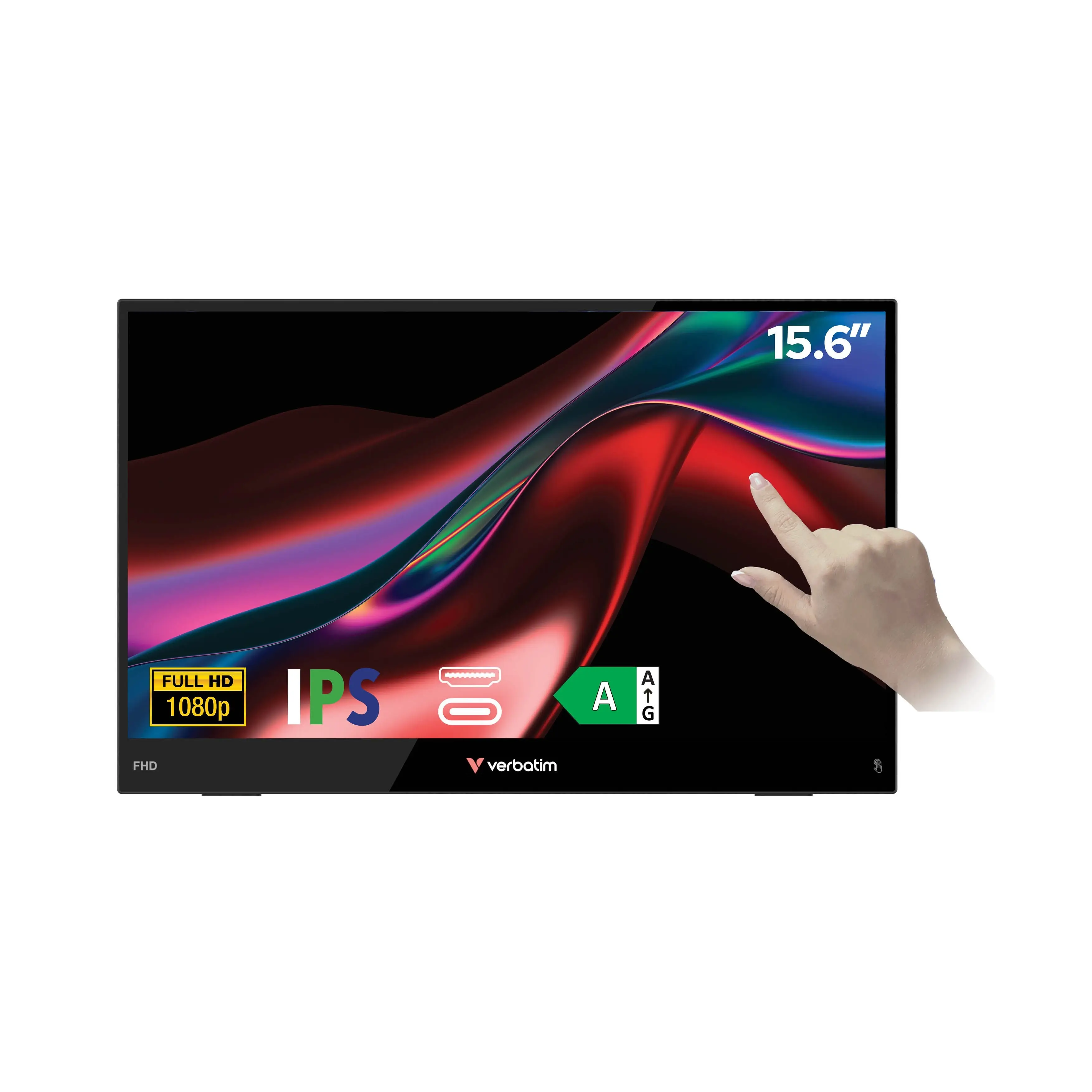 Skærm - Verbatim 15,6" Portable FHD Touchscreen Monitor LIGHT - Full HD ...