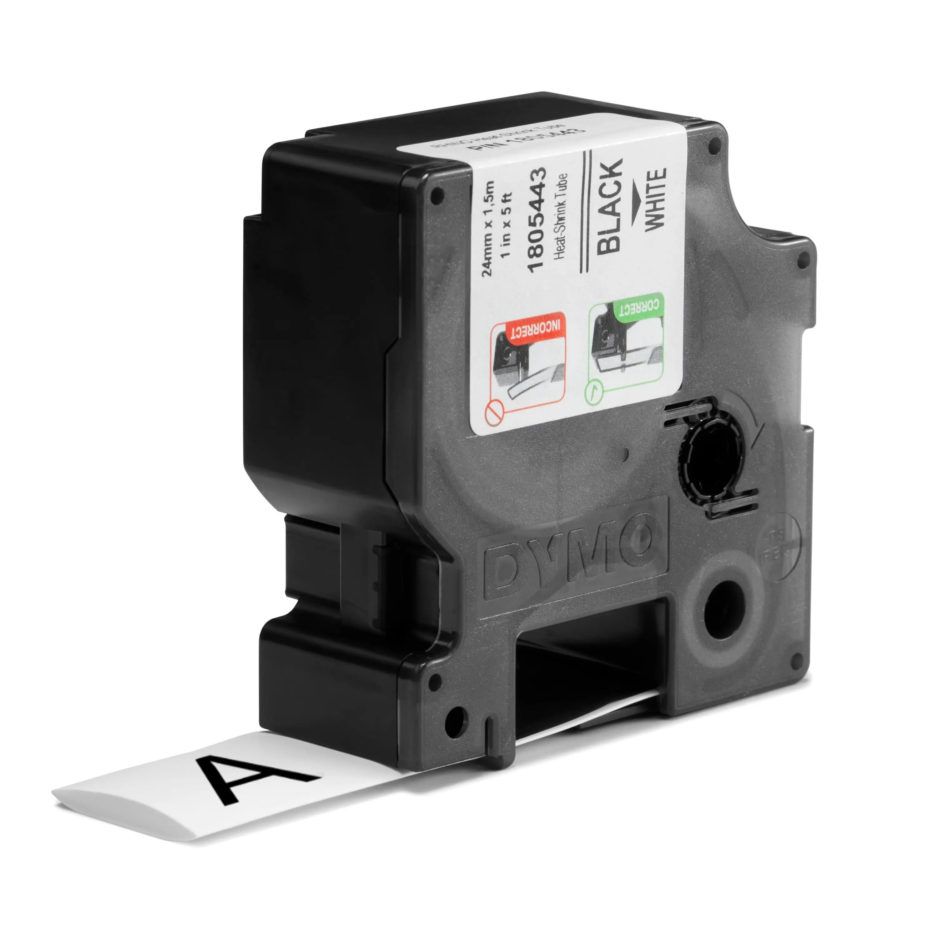 Dymo Tape Rhino 24 mm x 1.5m shrink tube bl/wh - Køb billigt på Grafical.dk