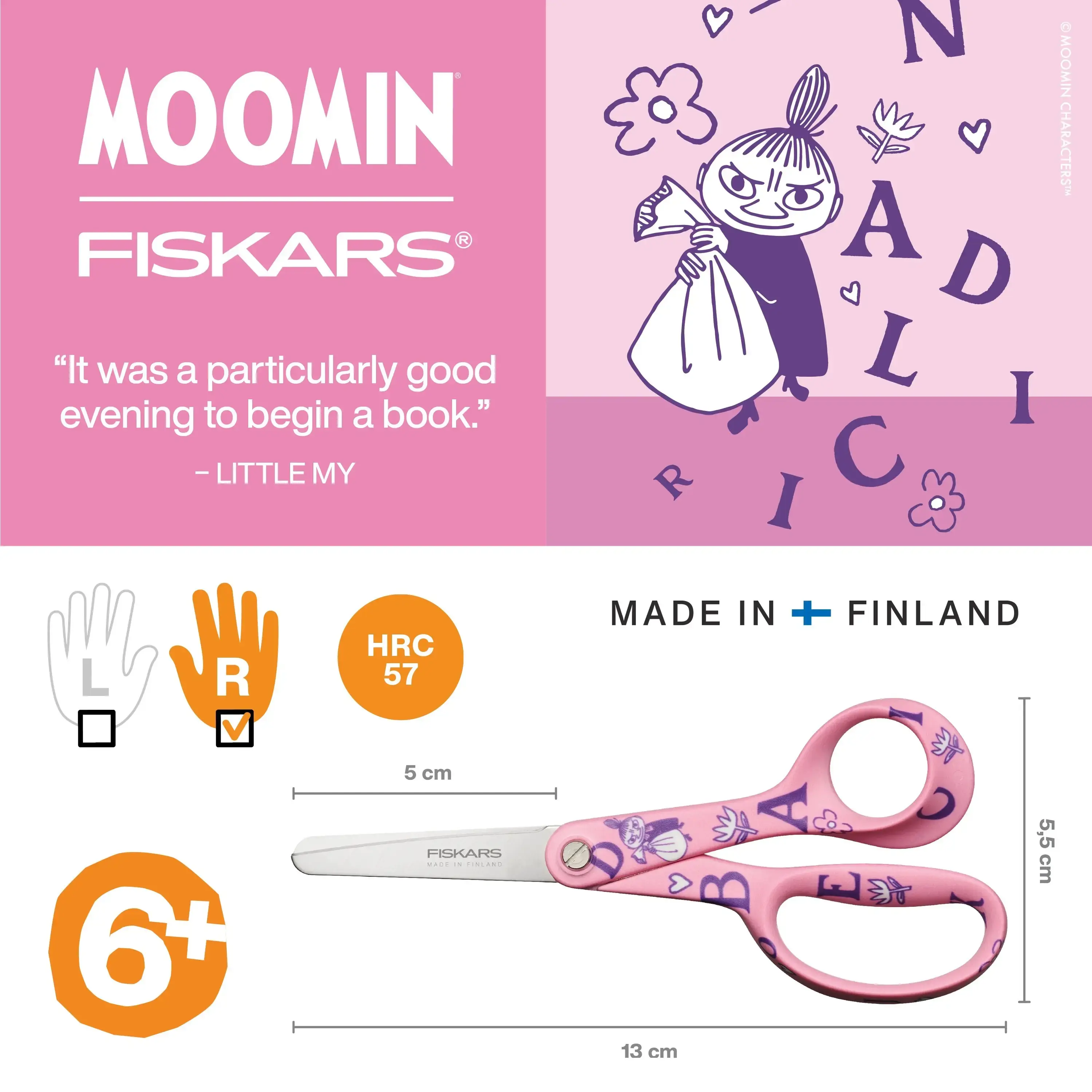 Fiskars Moomin børnesaks LittleMy ABC - Køb billigt på Grafical.dk