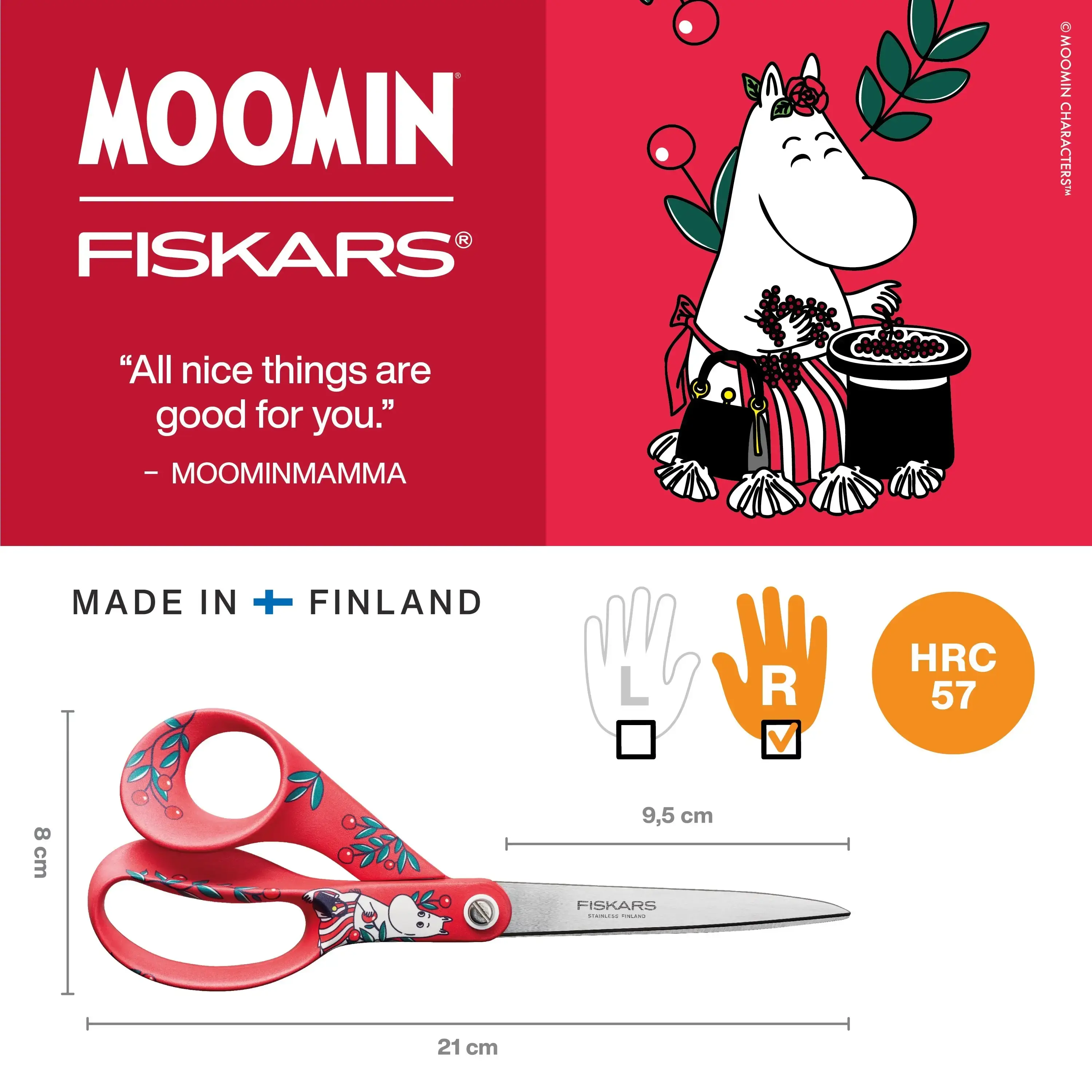 Fiskars Moomin universal saks 21cm Moominmamma - Køb billigt på Grafical.dk