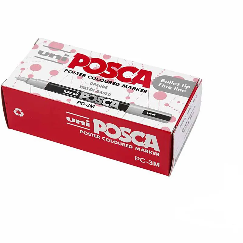 Posca PC-3M - 12 forskellige farver til kreativt arbejde 0,9-1,3 mm.