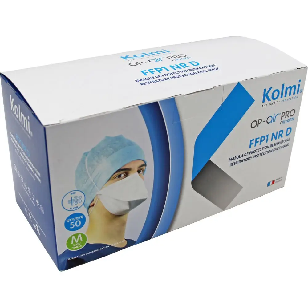 Åndedrætsværn - Kolmi - FFP1 NR D - Uden ventil - Fold-Flat - Hvid ...