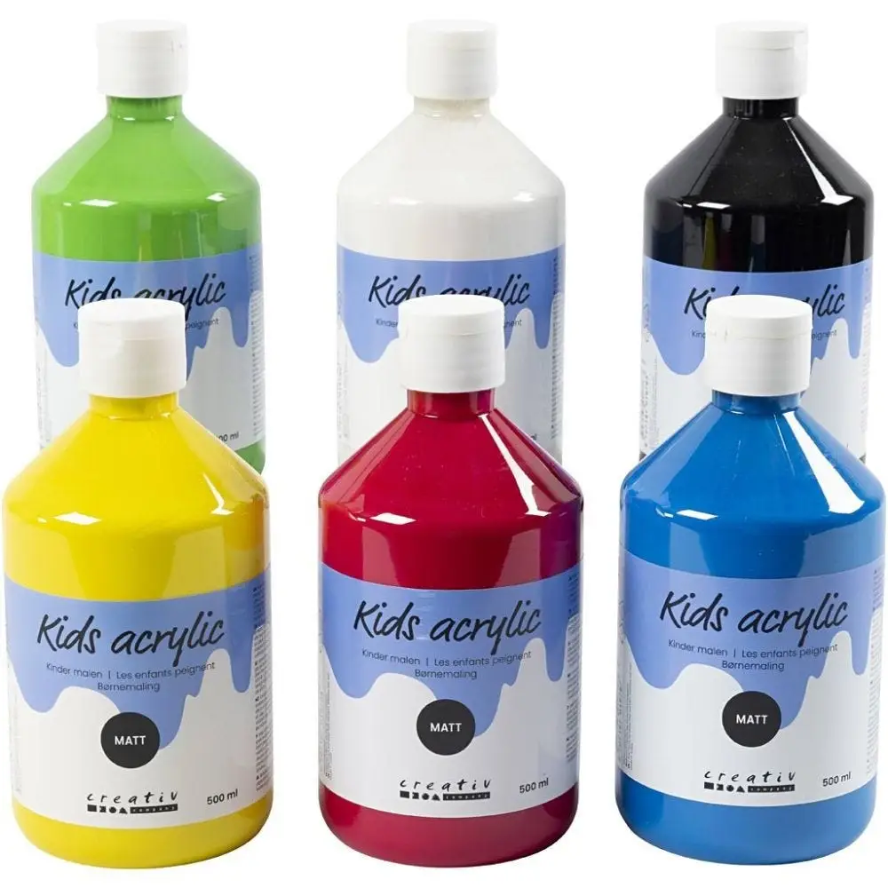 Akryl maling A-Color - farveskole, primær farver, 02 - mat (plakatfarve ...