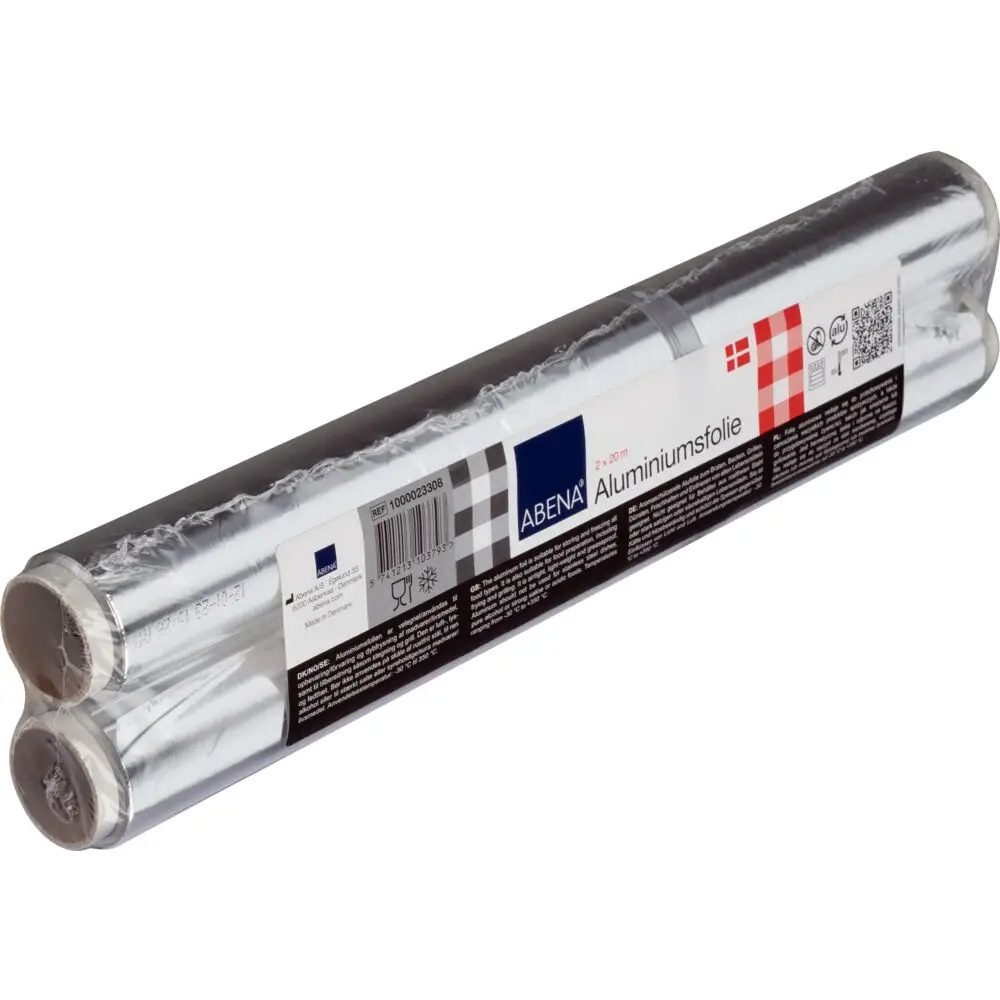 Alufolie ABENA 20m x 29cm sølv aluminium 2x20m i PE folie - 12 pakker ...