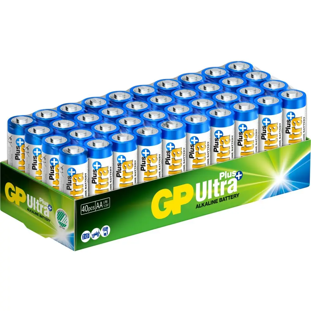 Batteri - GP Ultra Plus AA 1,5V - Alkaline - 40 stk - Køb billigt på Grafical.dk