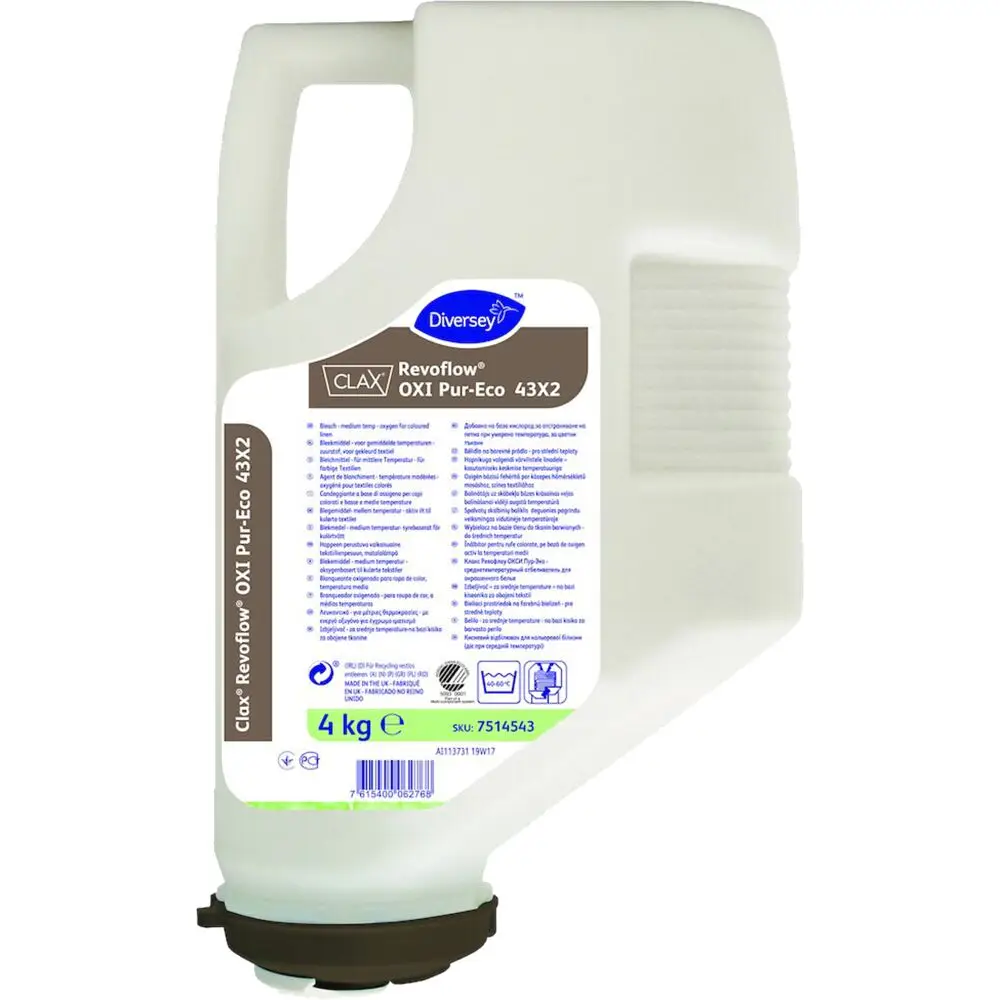 Blegemiddel, Diversey CLAX Revoflow OXI bleach 43X2, uden klor, farve ...