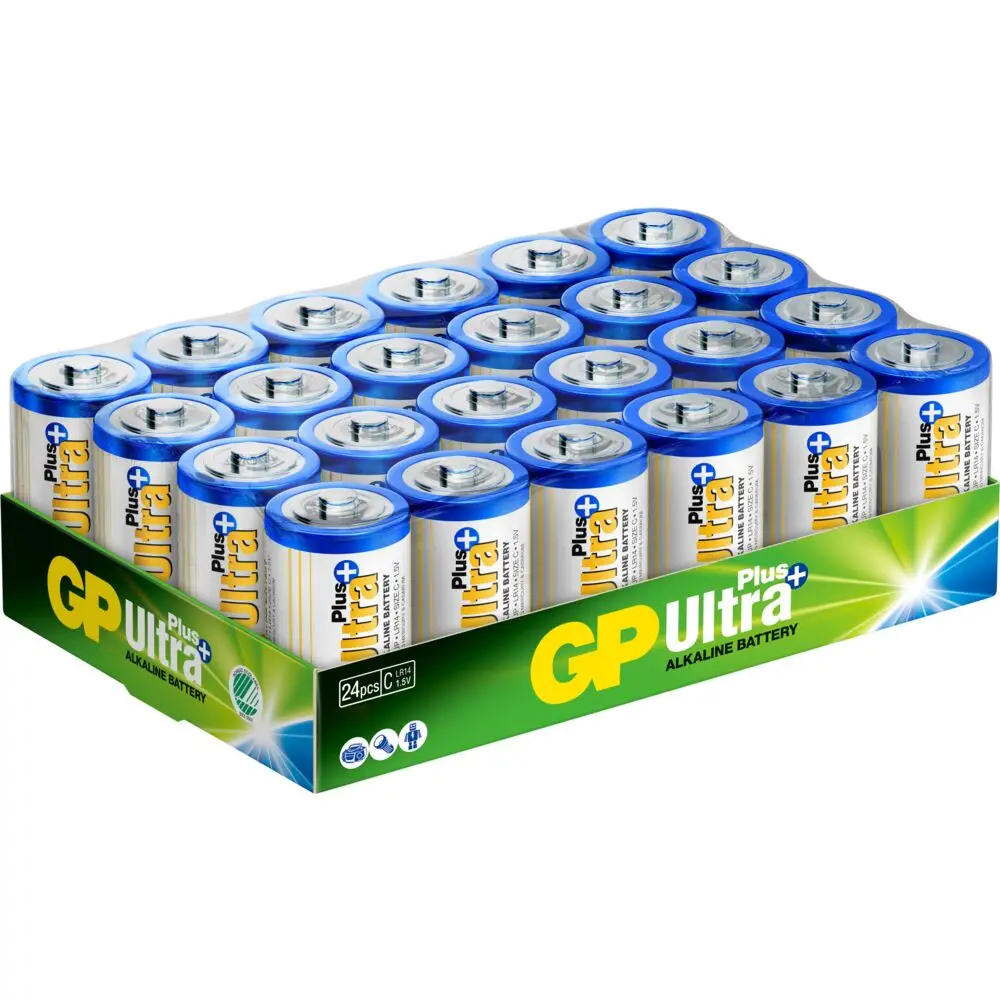 C Batteri GP Ultra Plus Alkaline 1,5V 24-pak - Køb billigt på Grafical.dk
