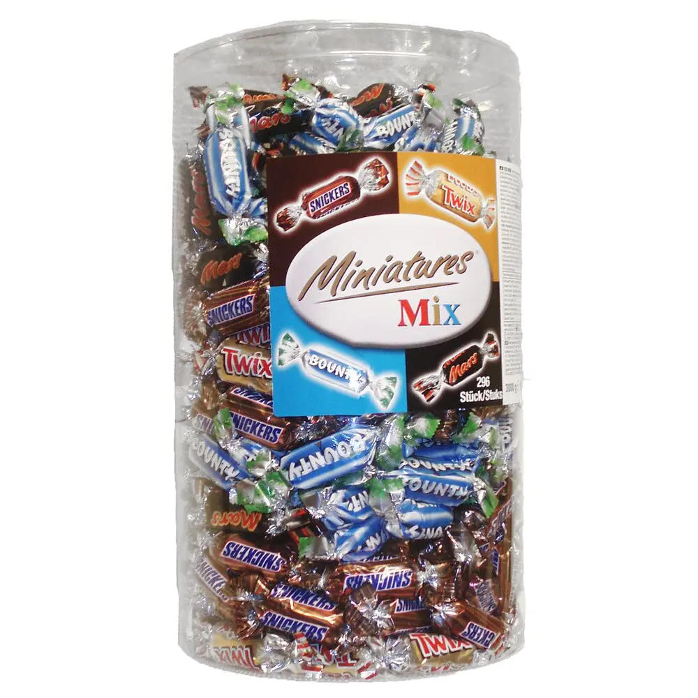 Chokolade, Mars Miniature Mix, cylinder 3 kg - 3 stk - Køb billigt på ...