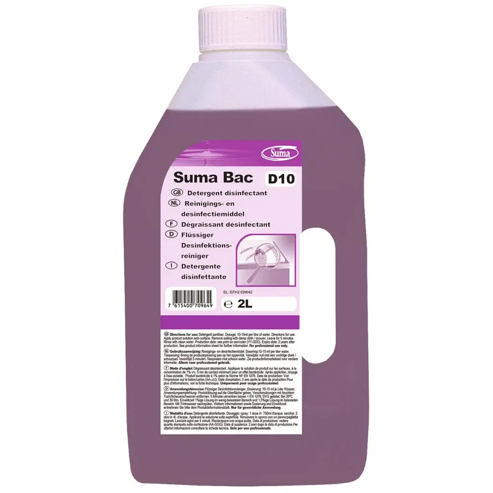 Desinfektions- og rengøringsmiddel - Suma Bac D10 - 2 L - 6 stk - Køb ...