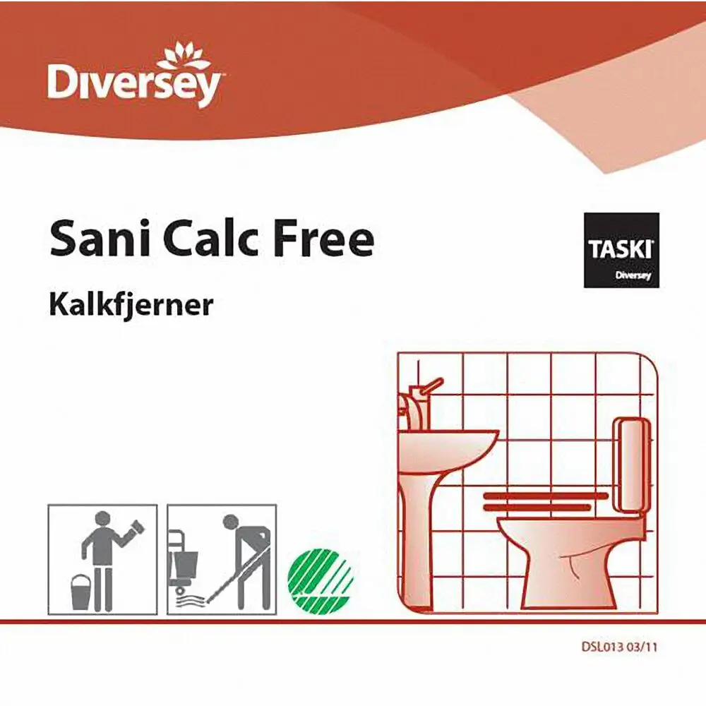 Etiket, Diversey TASKI Sani Calc Free,til doseringsflaske, - Køb ...