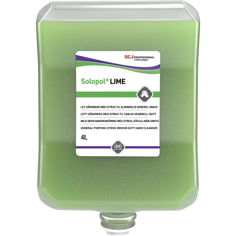 Håndrens SC Johnson Solopol Lime 4000 ml med farve og parfume - 4 stk ...