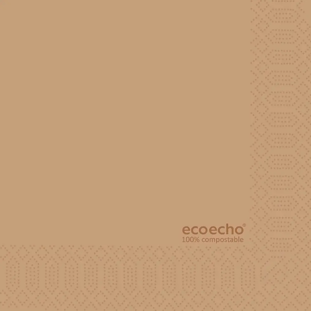 Kaffeserviet, Duni Ecoecho, 2-lags, 1/4 fold, 24x24cm, brun, nyfiber ...