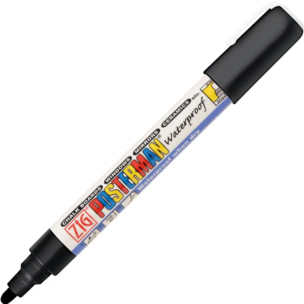 Marker ZIG Posterman Medium 2mm sort - Køb minimum 12 stk. - Køb ...