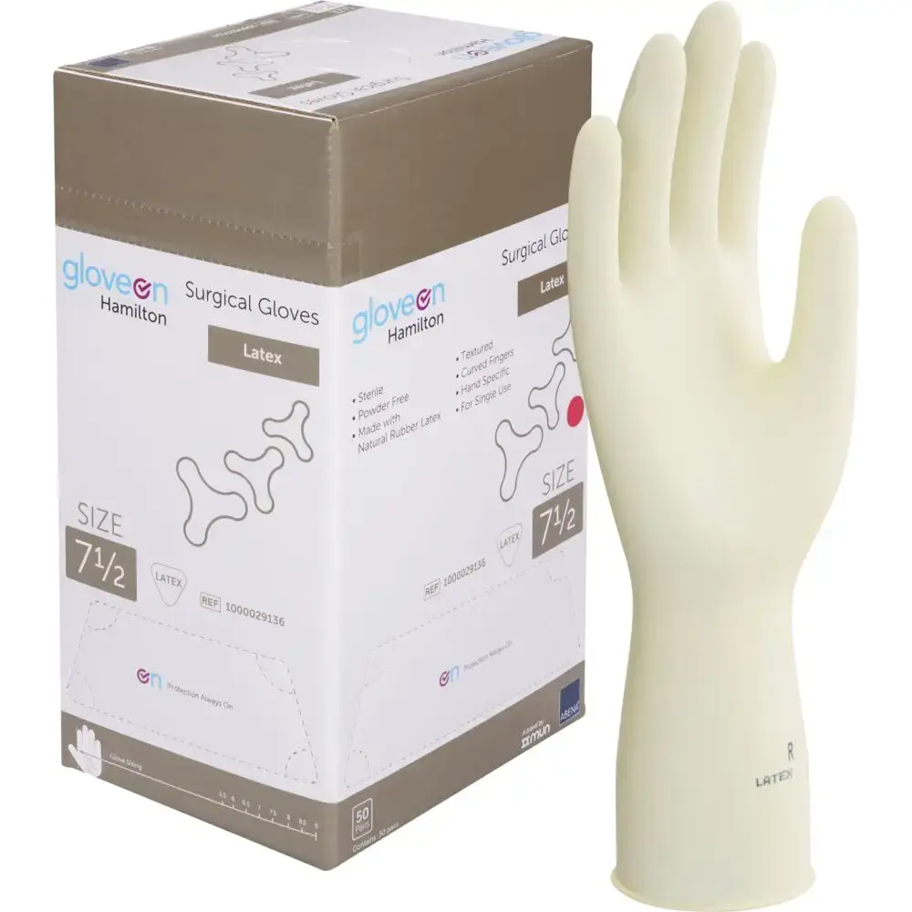 Operationshandske, Gloveon Hamilton, 7,5, nature, latex, pudderfri ...