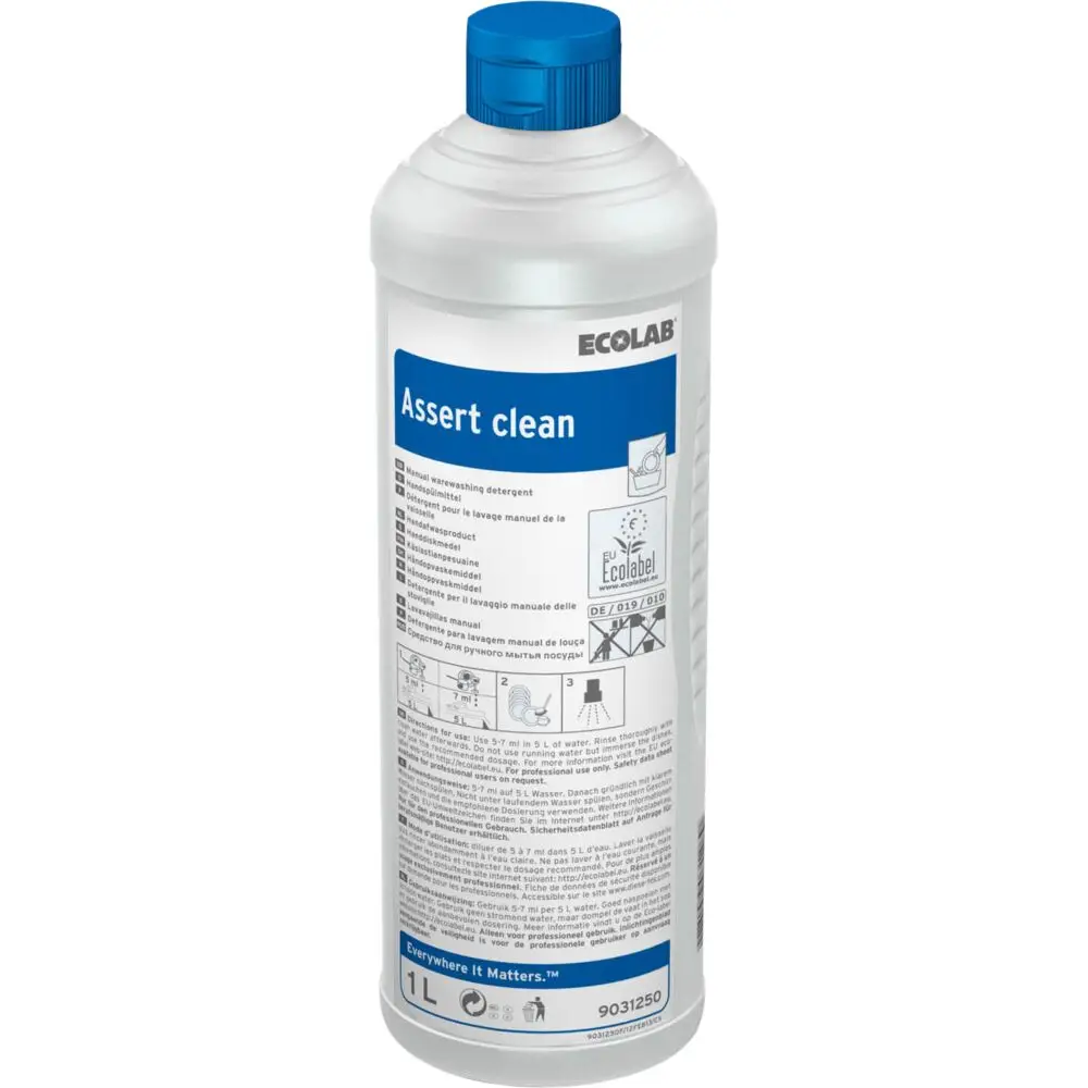 Opvaskemiddel - Ecolab Assert Clean - Uden farve og parfume - 1 l - 6 stk