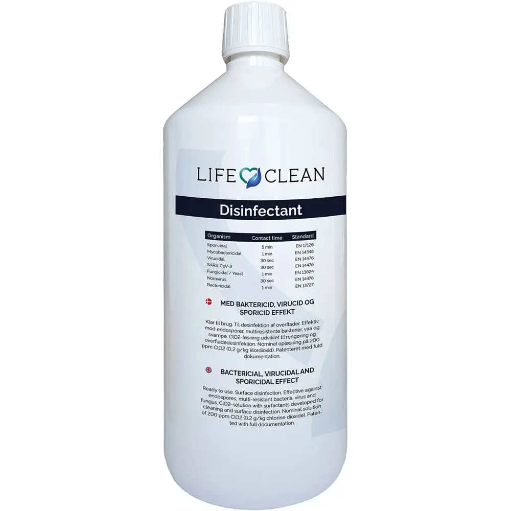 Overfladedesinfektion - LifeClean - Uden klor, farve og parfume - 1 l ...