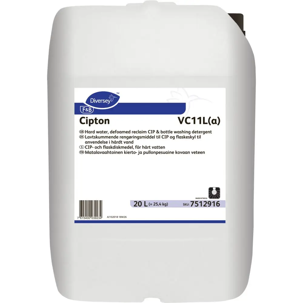 Rengøringsmiddel - Diversey Cipton VC11L(a) - Alkalisk - 20L - Køb ...