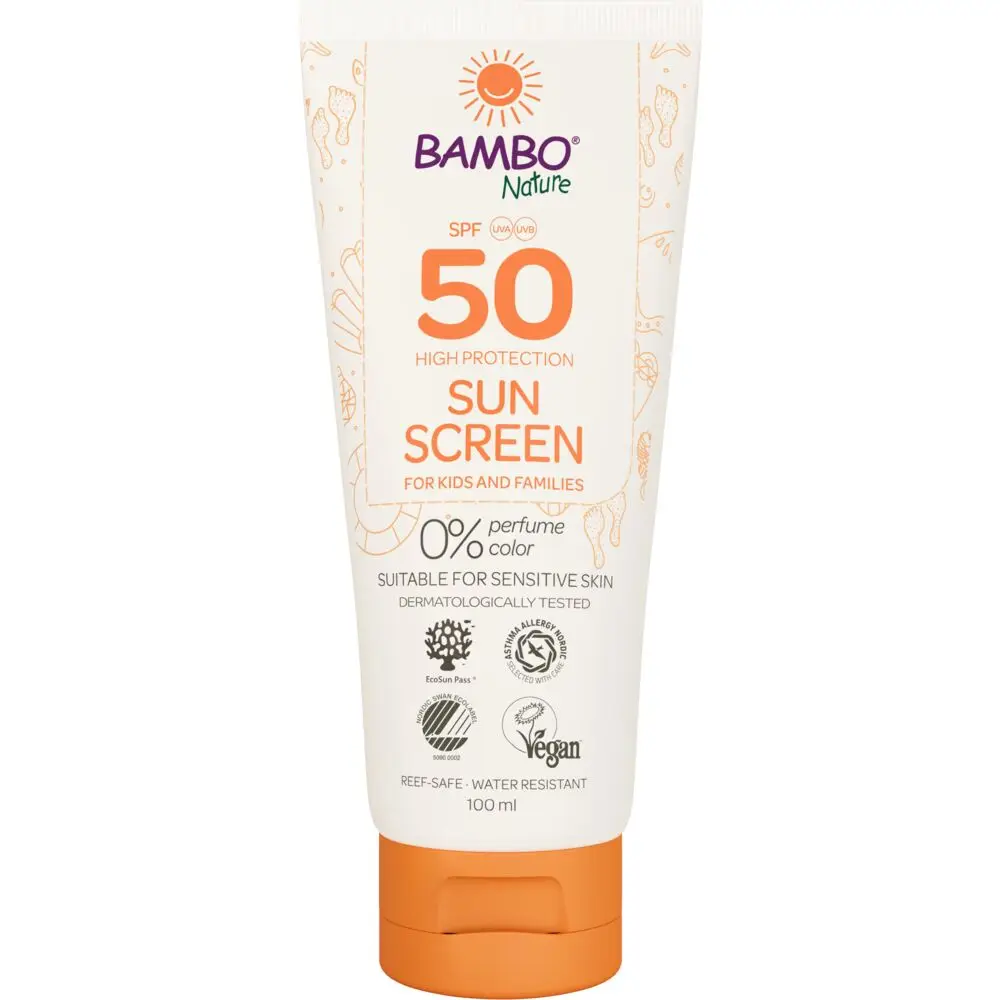 Sollotion, Bambo Nature, 100 ml, SPF 50, uden farve og parfume, EU - 6 stk