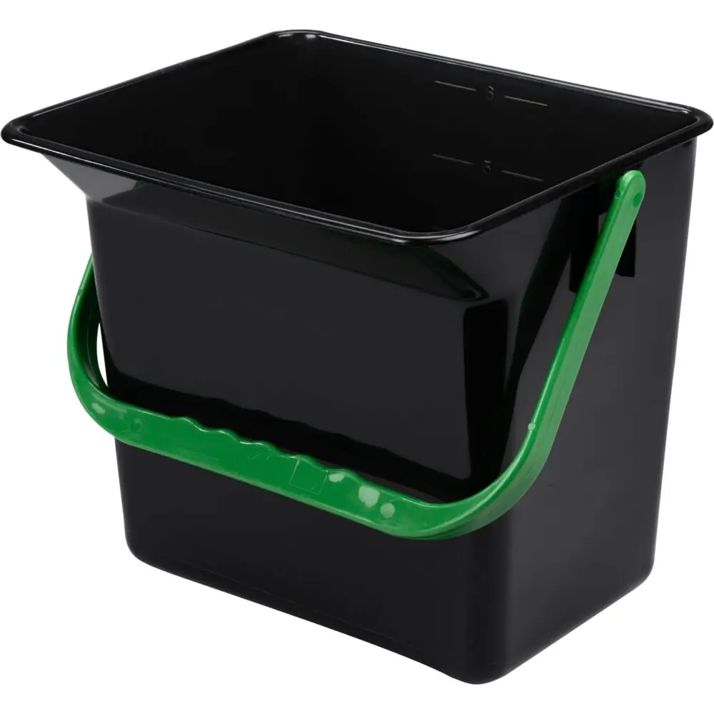 Spande 6 L sort plast med grøn hank - 50 stk - Køb billigt på Grafical.dk