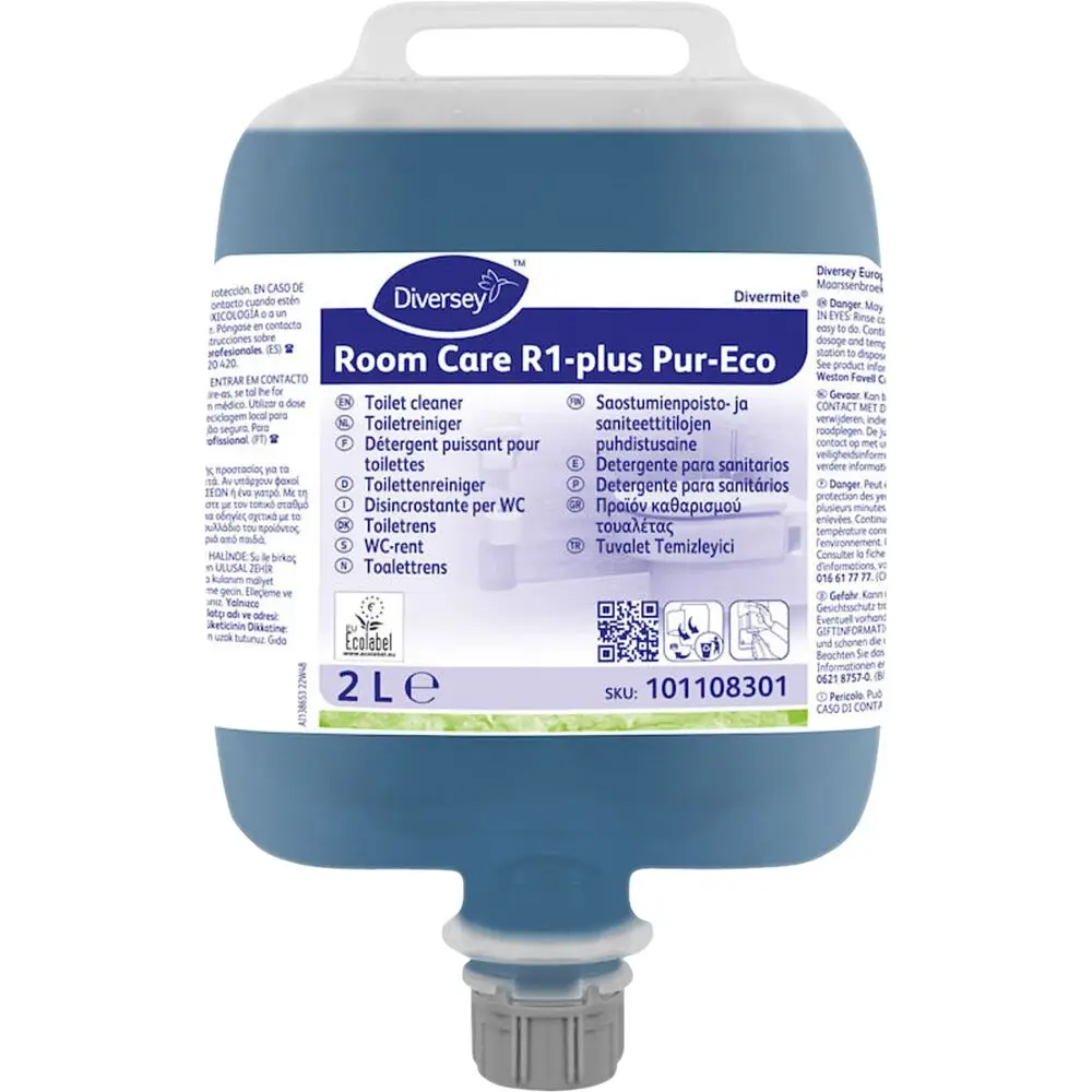 Toiletrens, Diversey Room Care R1-plus Pur-Eco, 2 l, DvM/DQFM, med farve og parfume - 2 stk