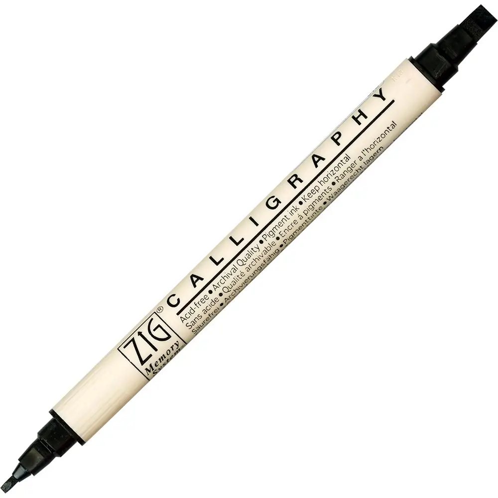 Kalligrafimarker - ZIG Memory System Calligraphy - Sort - 1 stk - Køb ...