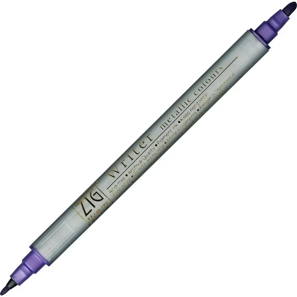 Marker - ZIG Writer Metallic MS-800 Lilla - Dobbeltspids - Vandbaseret ...