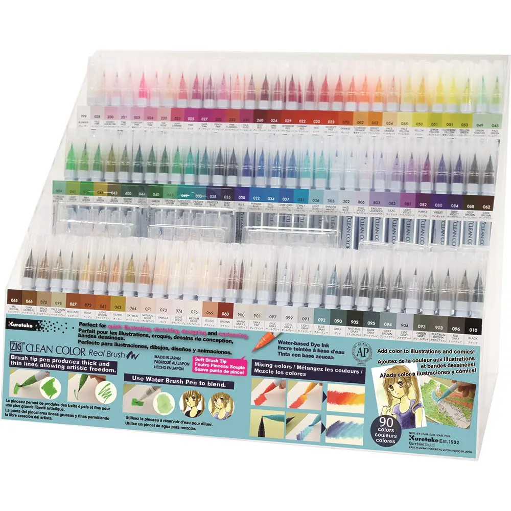 ZIG Zig Clean Color Pensel Pen Display m. 356 stk - Køb billigt på ...