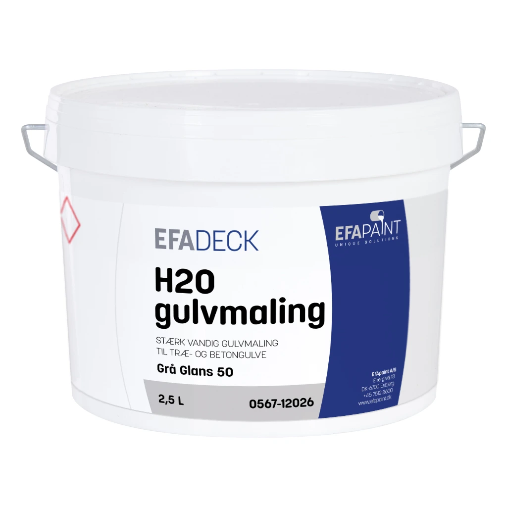 Gulvmaling Efadeck H2O grå 2,5 ltr | Køb online hos LINDS.dk