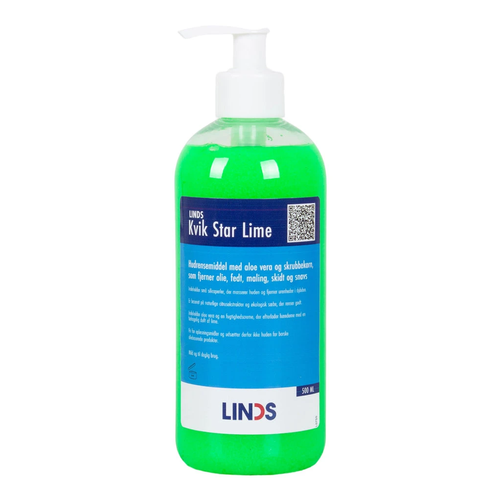 LINDS Kvik Star Lime 0,5 ltr | Effektiv hudrensemiddel med aloe vera