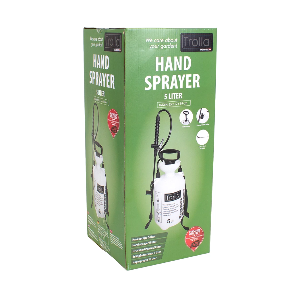 Håndsprøjte 5 liter | Med skulderrem og 55 cm lanse